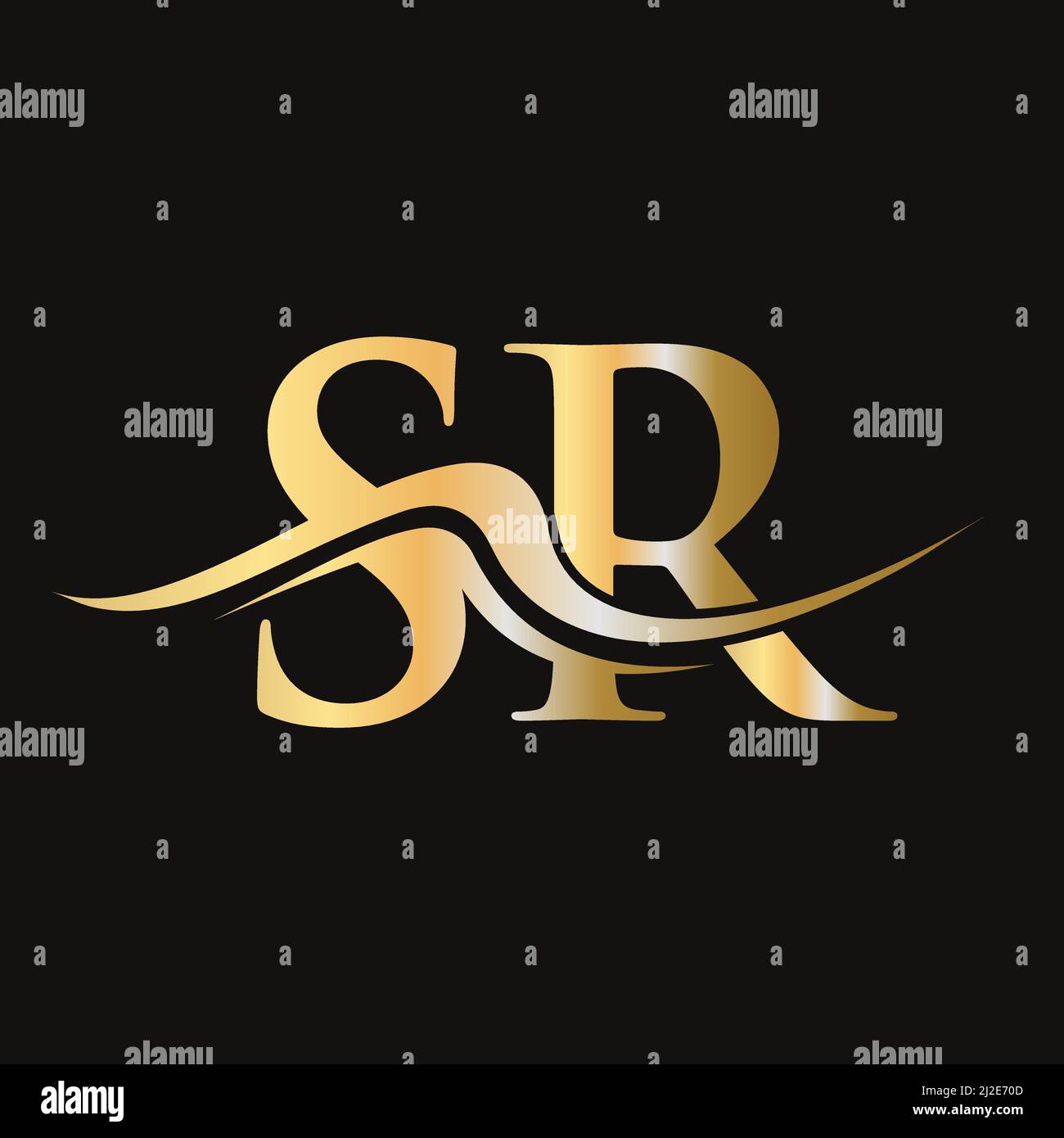 Letter SR Logo Design. Initial SR Logotype Template For Business And ...