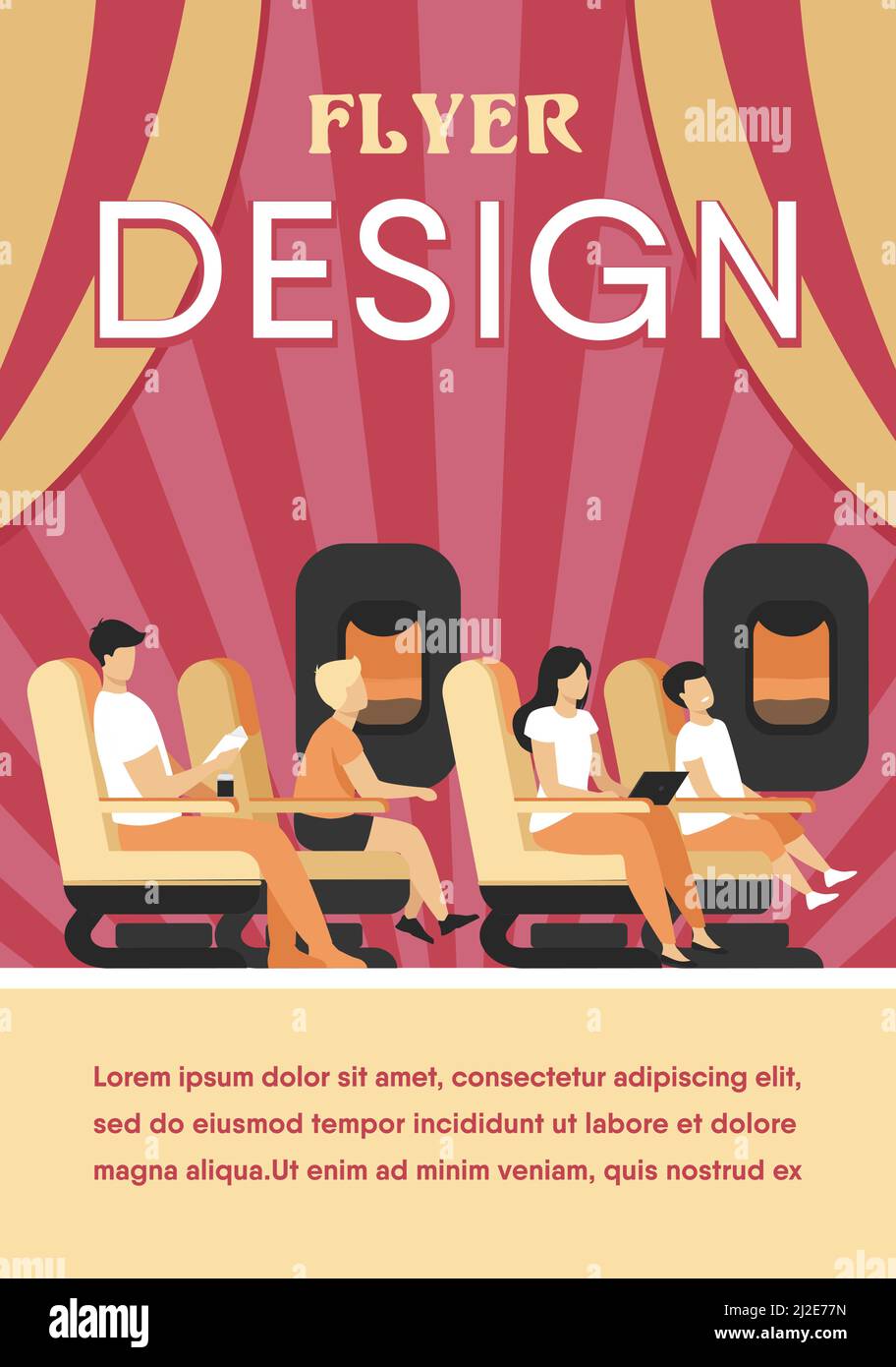 Passengers traveling by plane isolated flat vector illustration ...