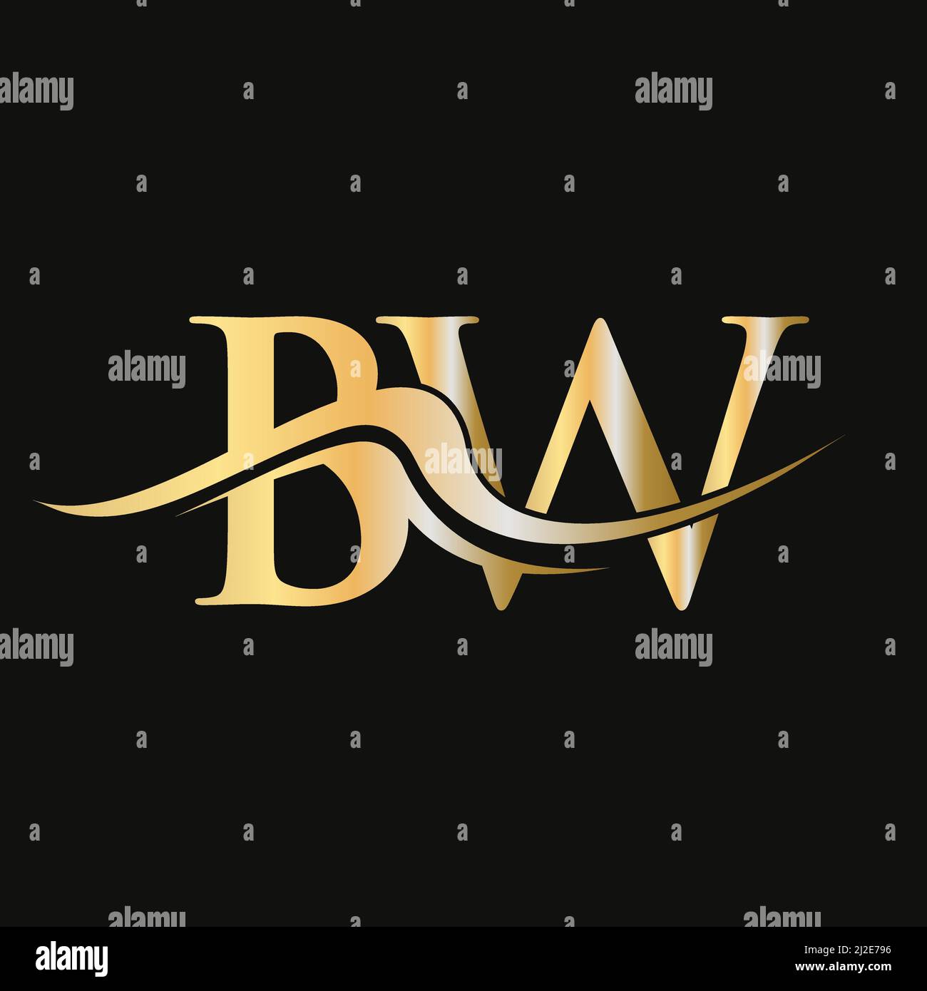 Letter BW Logo Design. Initial BW Logotype Template For Business And ...