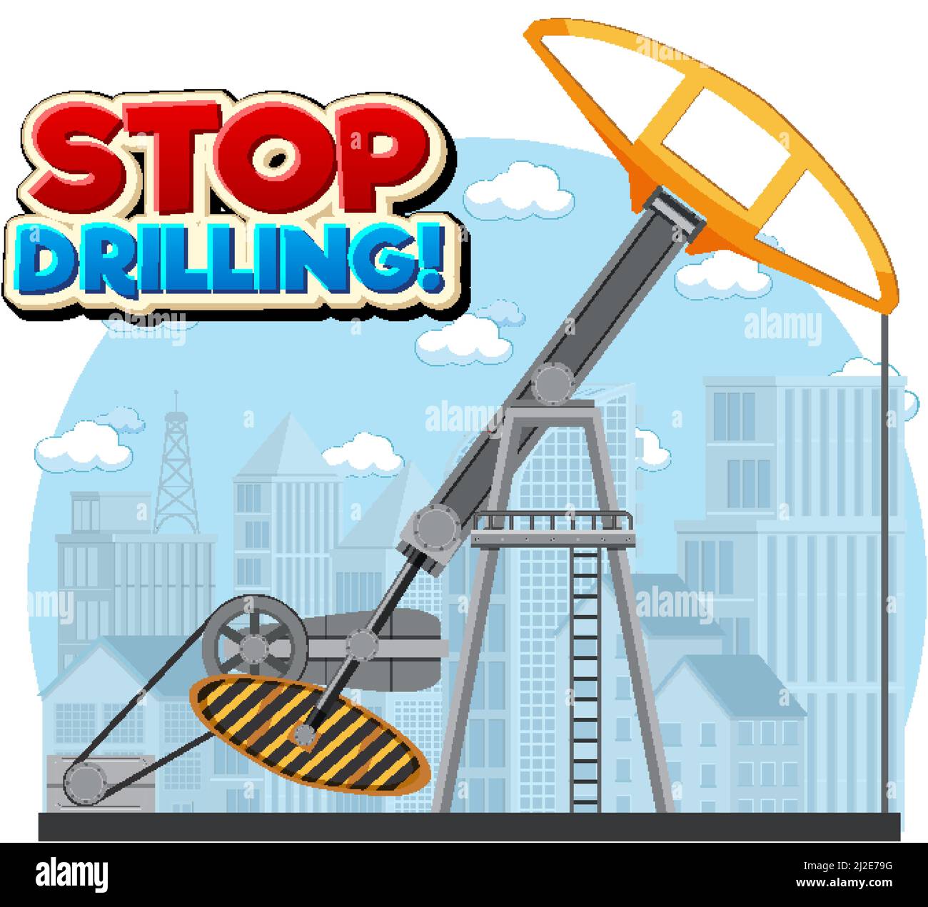 Stop drilling cartoon word logo design illustration Stock Vector Image ...