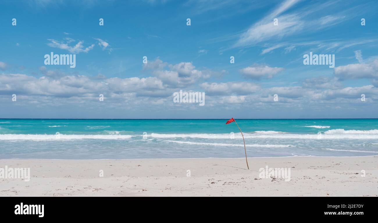 No swimming sign with red flag hi-res stock photography and images - Alamy