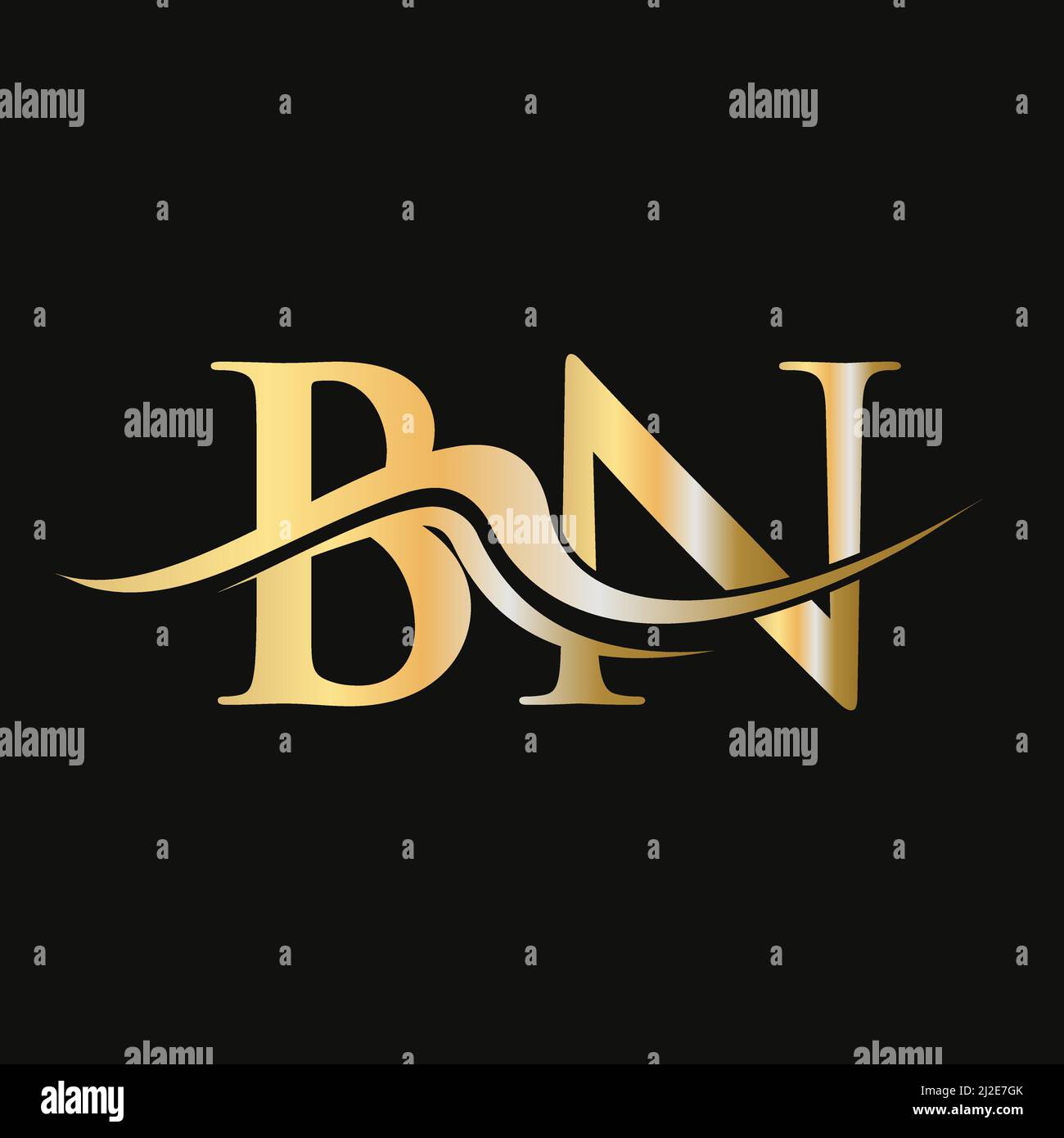 Letter BN Logo Design. Initial BN Logotype Template For Business And ...