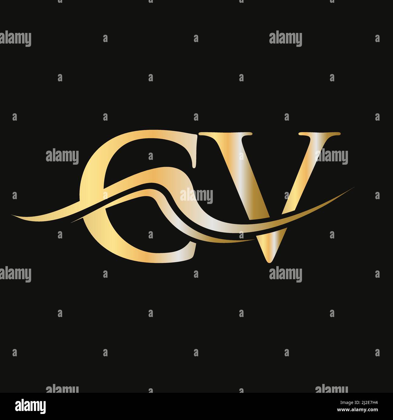 Letter CV Logo Design. Initial CV Logotype Template For Business And ...