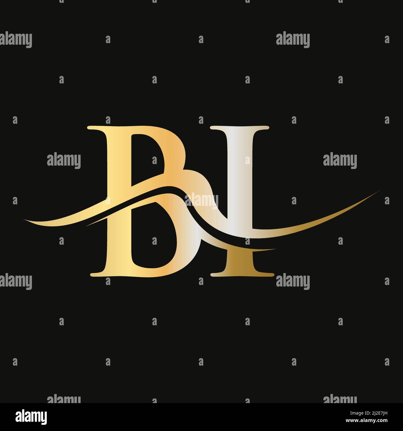 Letter BI Logo Design. Initial BI Logotype Template For Business And ...