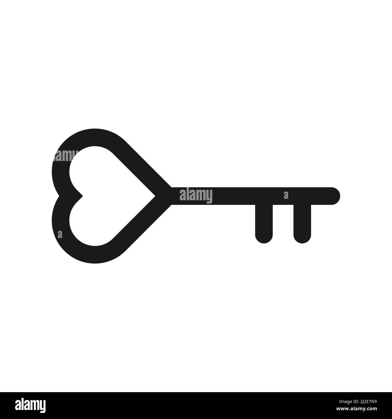 Heart shaped key icon on white background Stock Vector Image & Art - Alamy