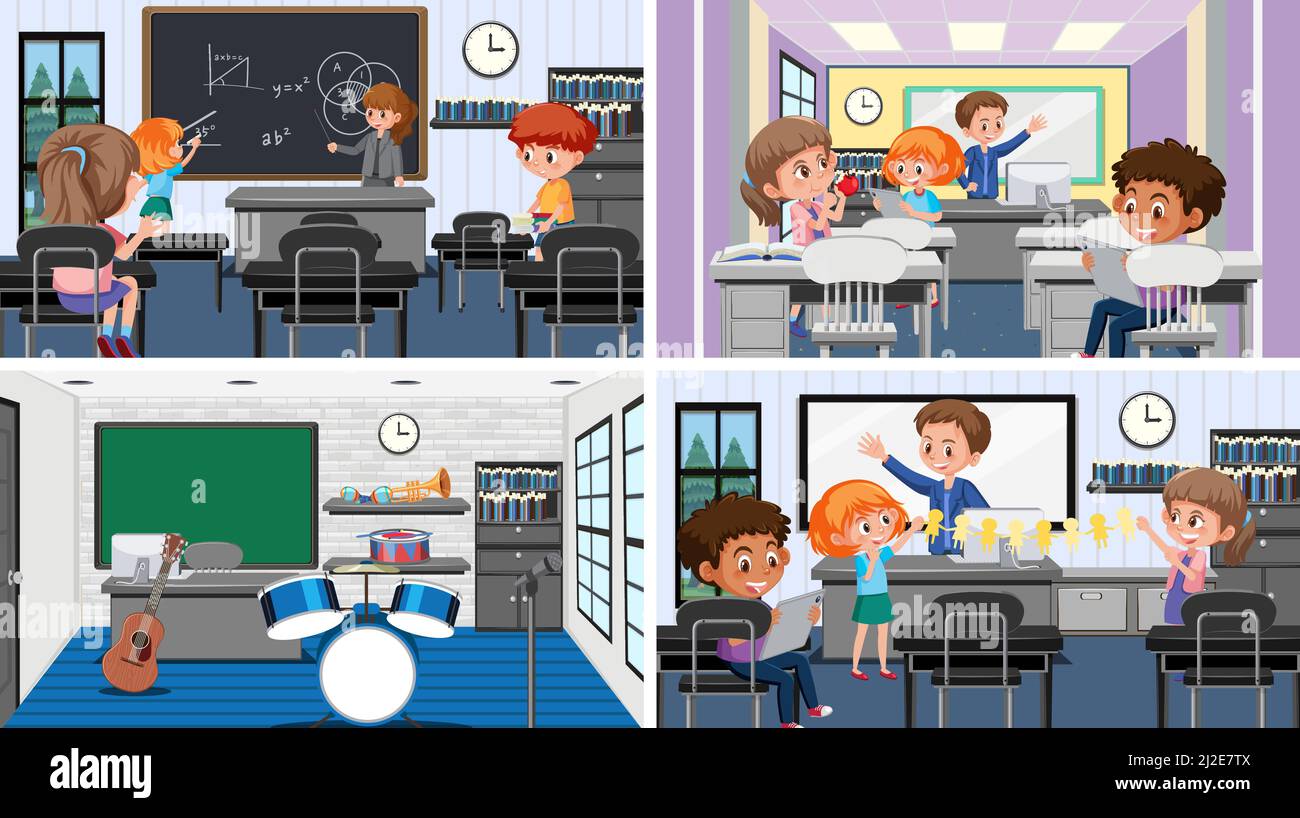 Secondary school classroom scene Stock Vector Images - Alamy