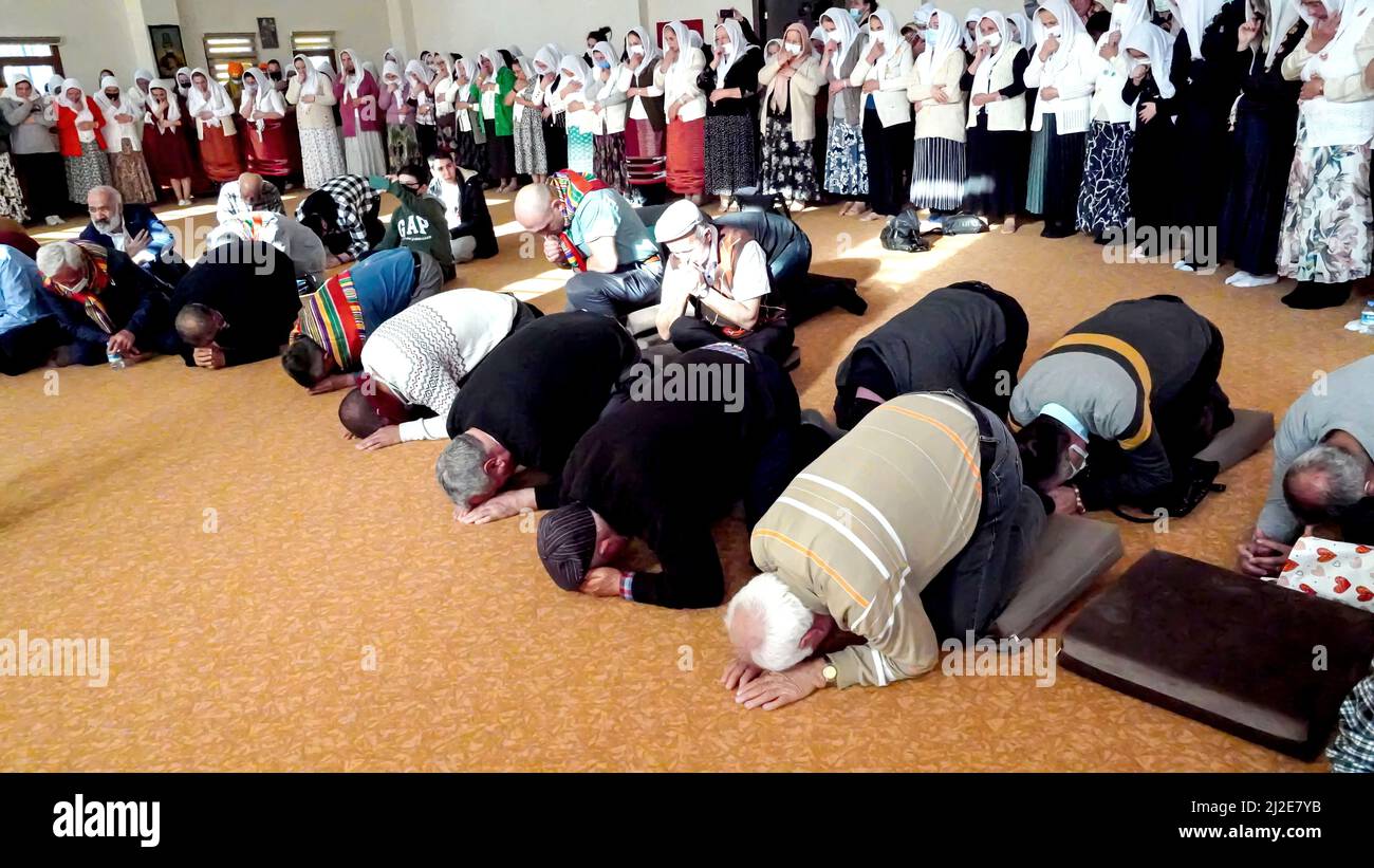 Anatolian Alevi Muslims have gathered in the Djemevi in Izmir, Turkey ...