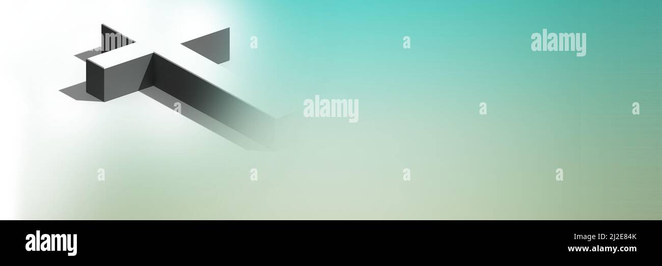 Digitally generated image of cross icon with copy on green gradient ...