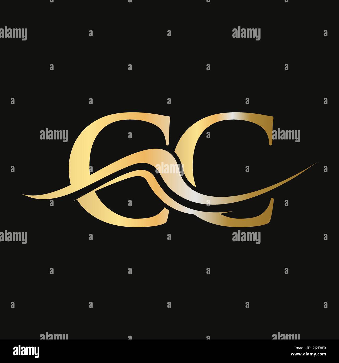 Letter CC Logo Design. Initial CC Logotype Template For Business And ...