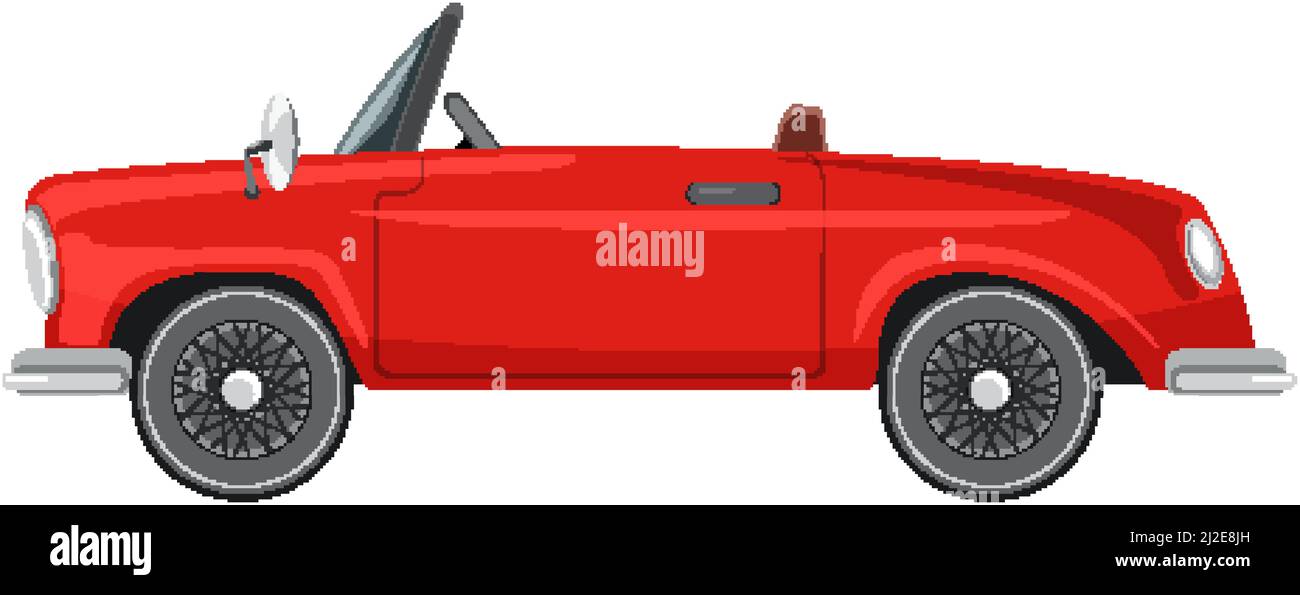 Classic red car in cartoon style illustration Stock Vector Image & Art ...