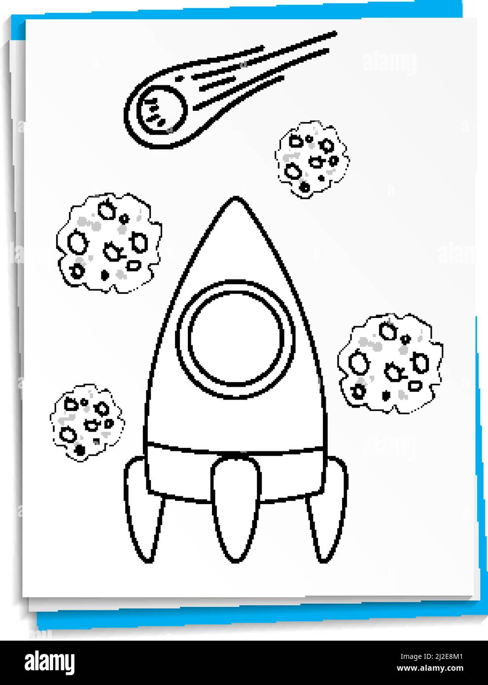 Hand drawn rocket on paper illustration Stock Vector Image & Art - Alamy