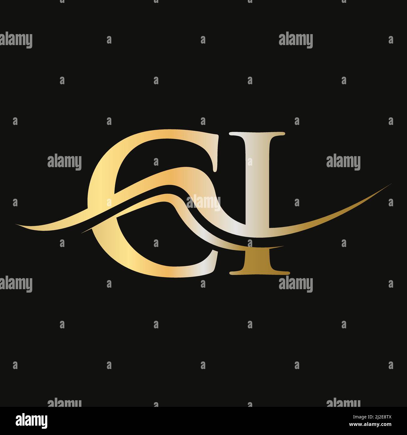 Letter CI Logo Design. Initial CI Logotype Template For Business And ...