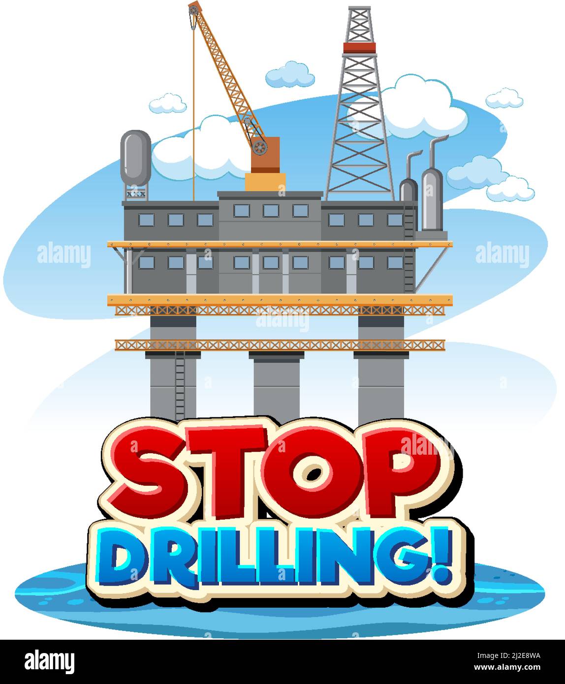 Stop drilling cartoon word logo design illustration Stock Vector Image ...