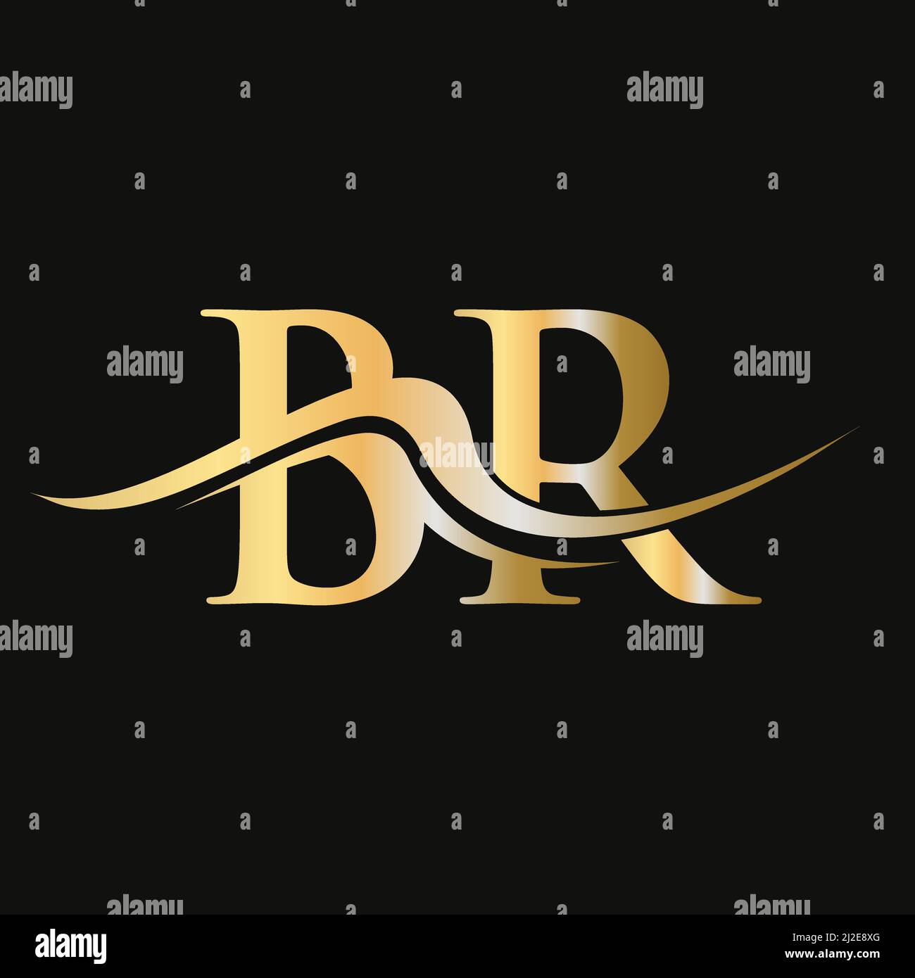 Letter BR Logo Design. Initial BR Logotype Template For Business And ...