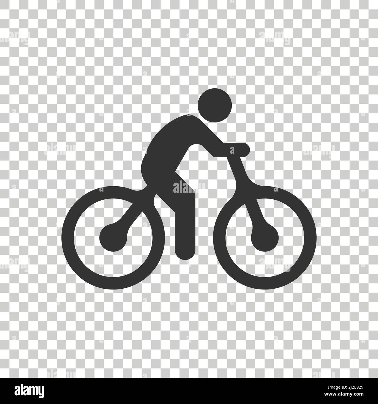 Bicycle icon in flat style. Bike with people vector illustration on ...