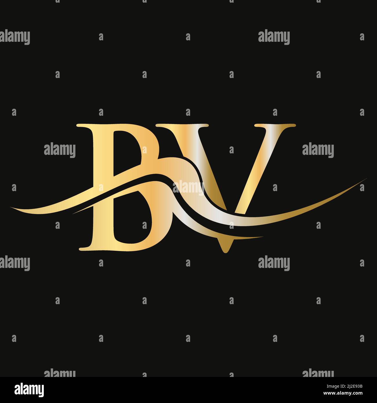 Letter BV Logo Design. Initial BV Logotype Template For Business And ...