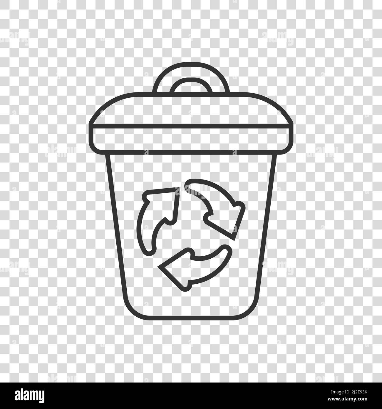 Garbage bin icon in flat style. Recycle vector illustration on white ...