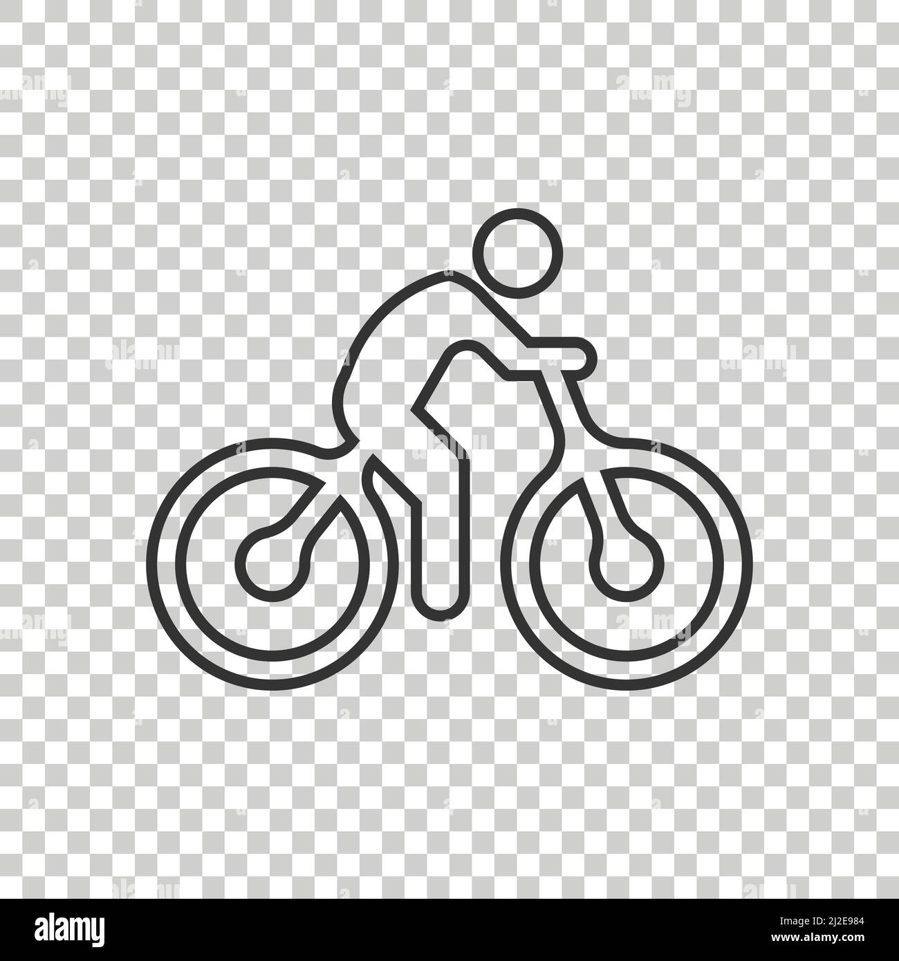 Bicycle icon in flat style. Bike with people vector illustration on ...