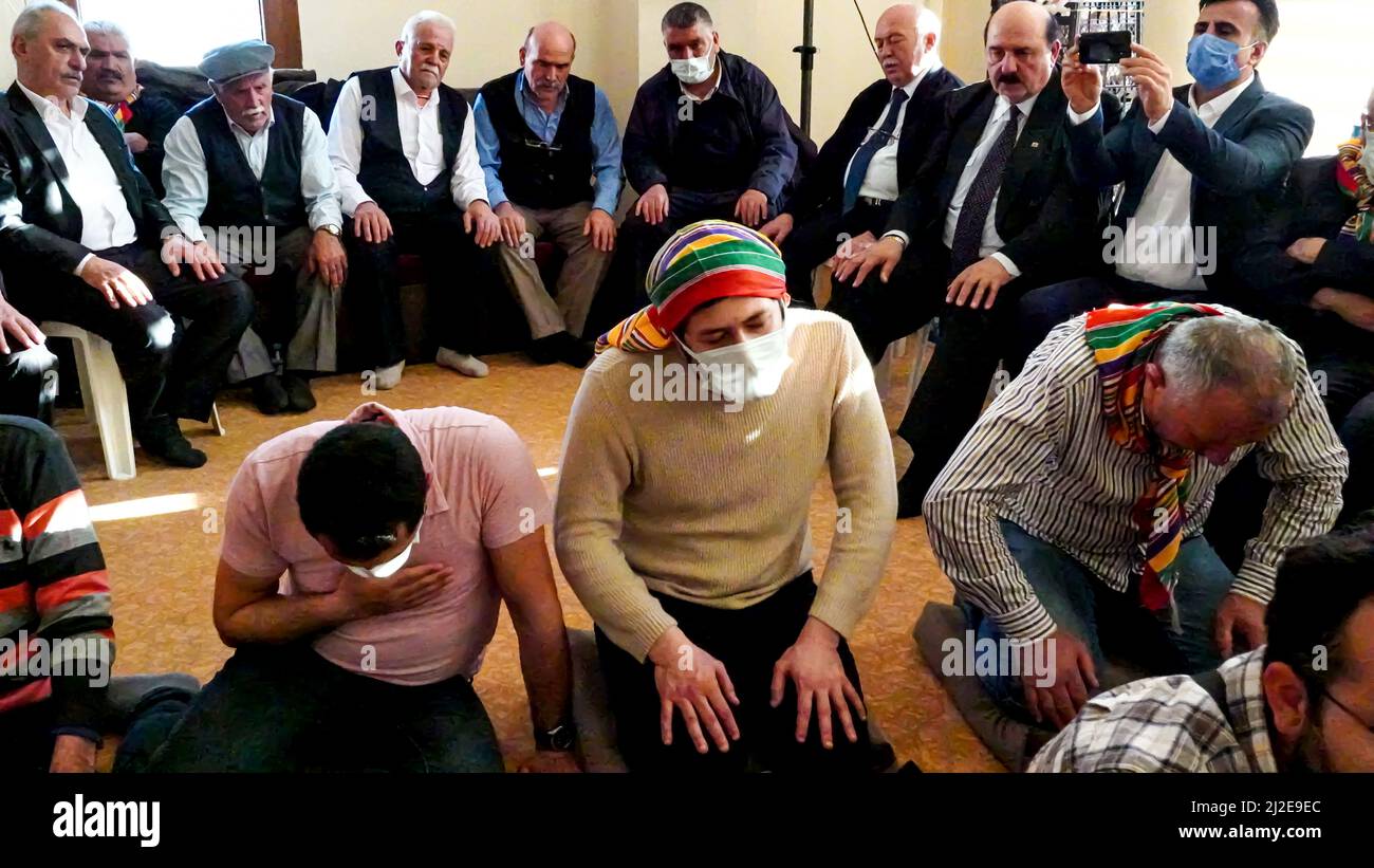 Anatolian Alevi Muslims have gathered in the Djemevi in Izmir, Turkey ...