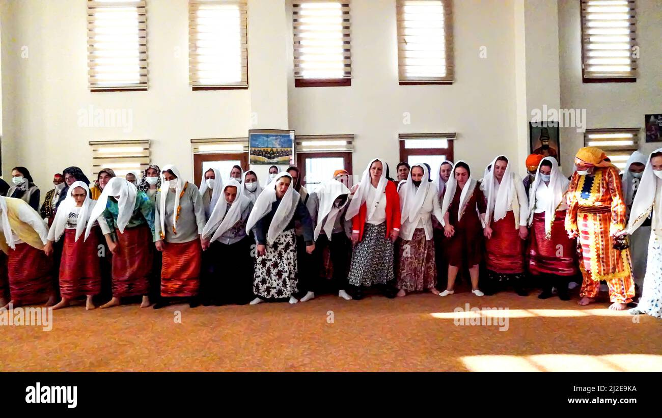 Anatolian Alevi Muslims have gathered in the Djemevi in Izmir, Turkey ...