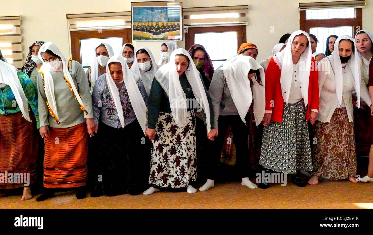 Anatolian Alevi Muslims have gathered in the Djemevi in Izmir, Turkey ...