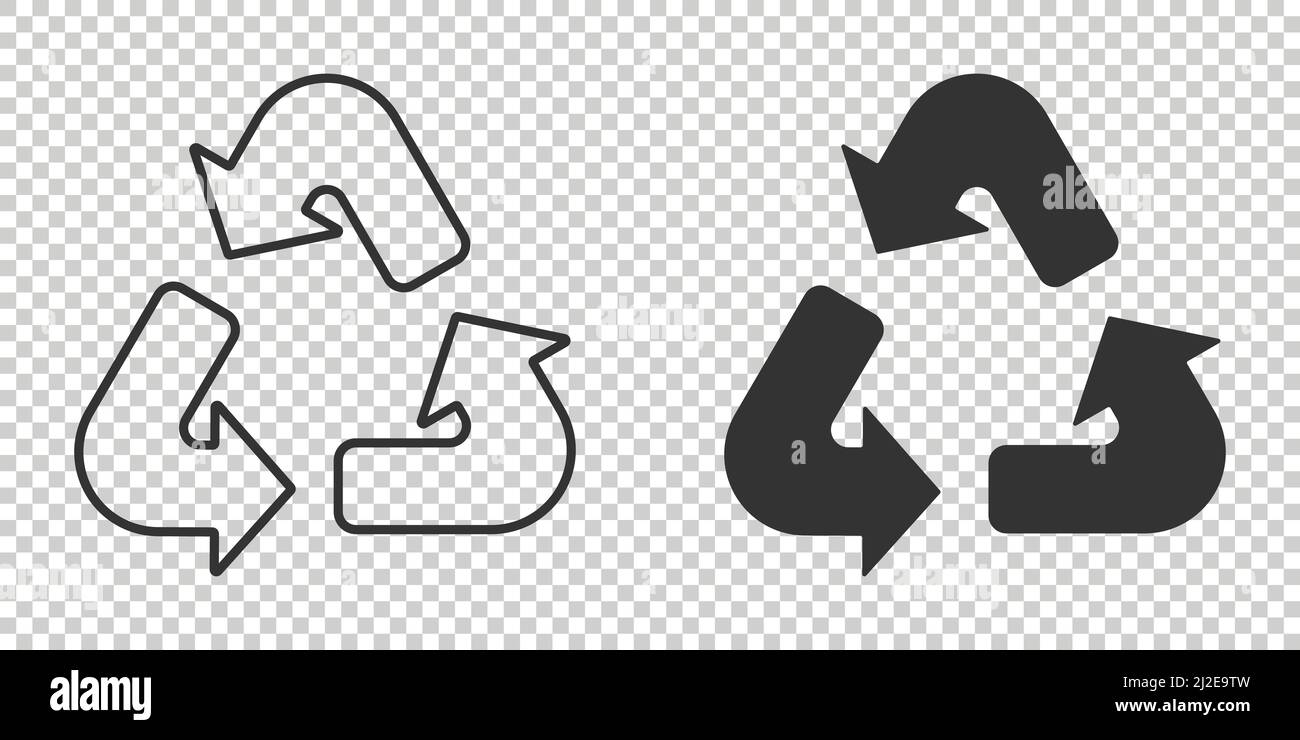 Recycle icon in flat style. Reuse vector illustration on white isolated ...