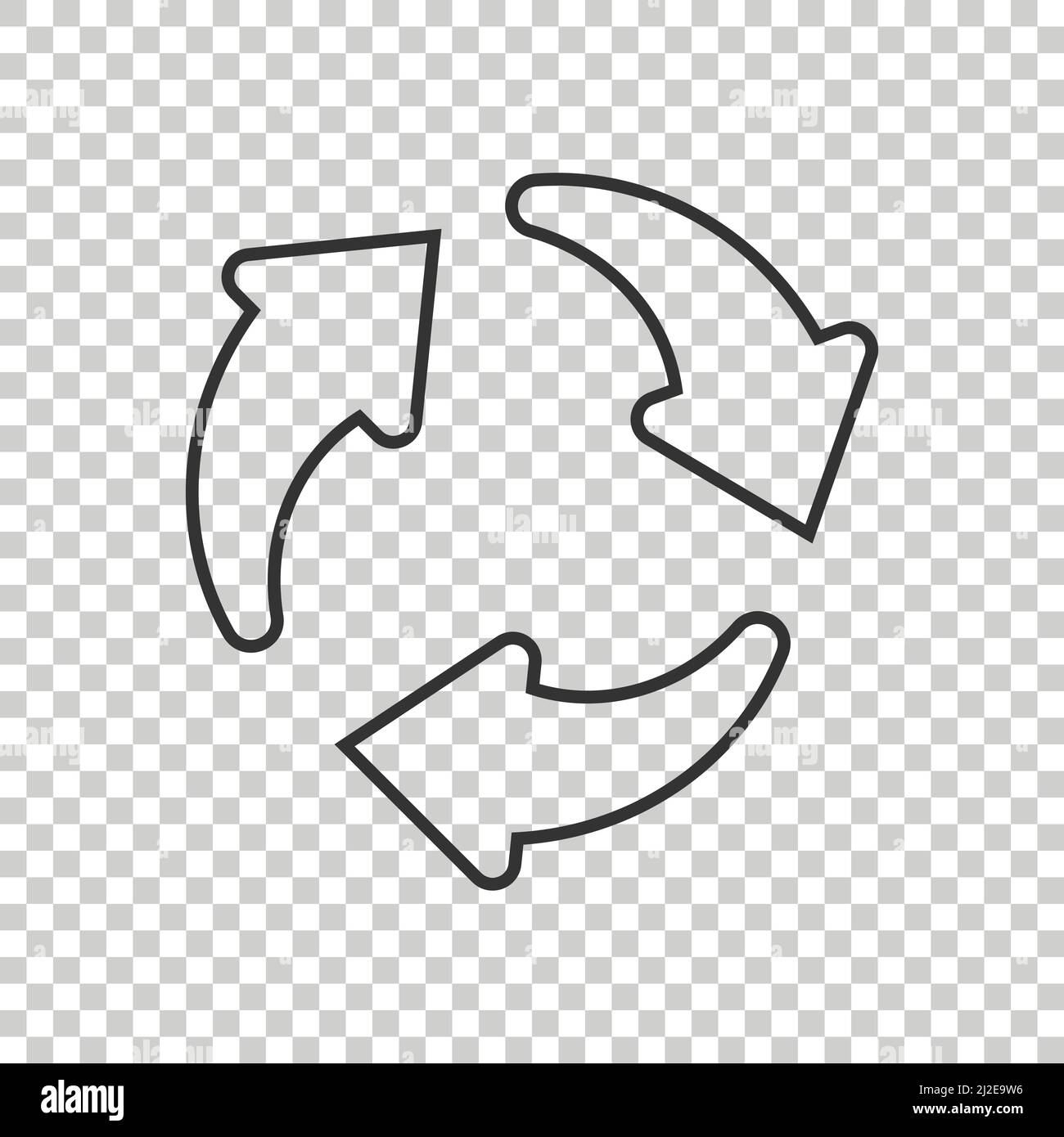 Recycle icon in flat style. Reuse vector illustration on white isolated ...
