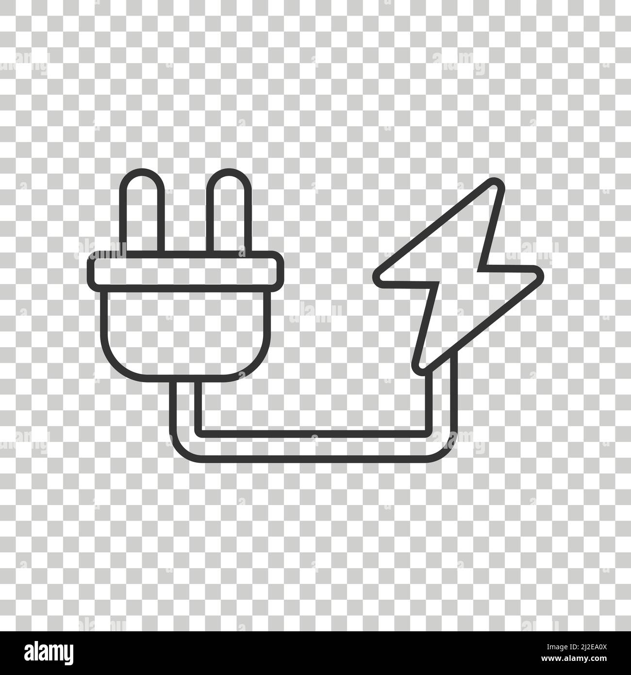 Electric plug icon in flat style. Power adapter vector illustration on ...