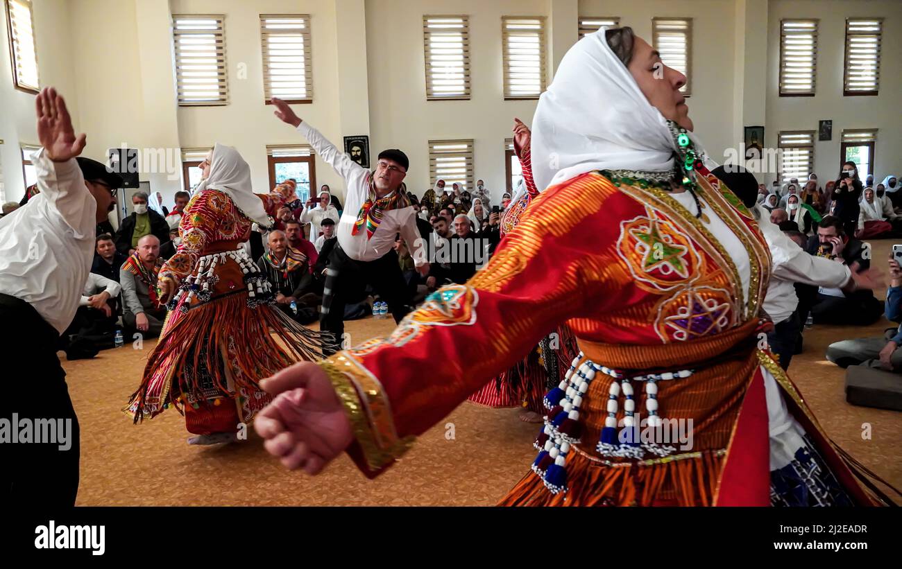 Anatolian Alevi Muslims have gathered in the Djemevi in Izmir, Turkey ...