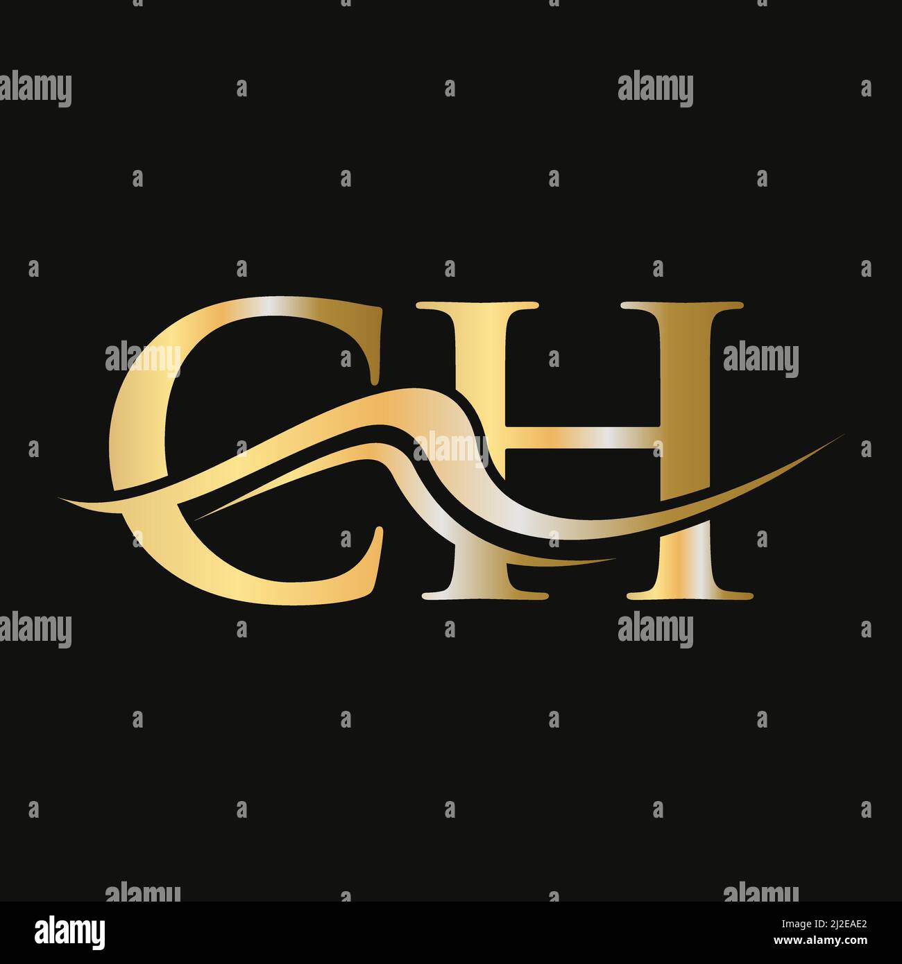 Letter CH Logo Design. Initial CH Logotype Template. CH Monogram ...