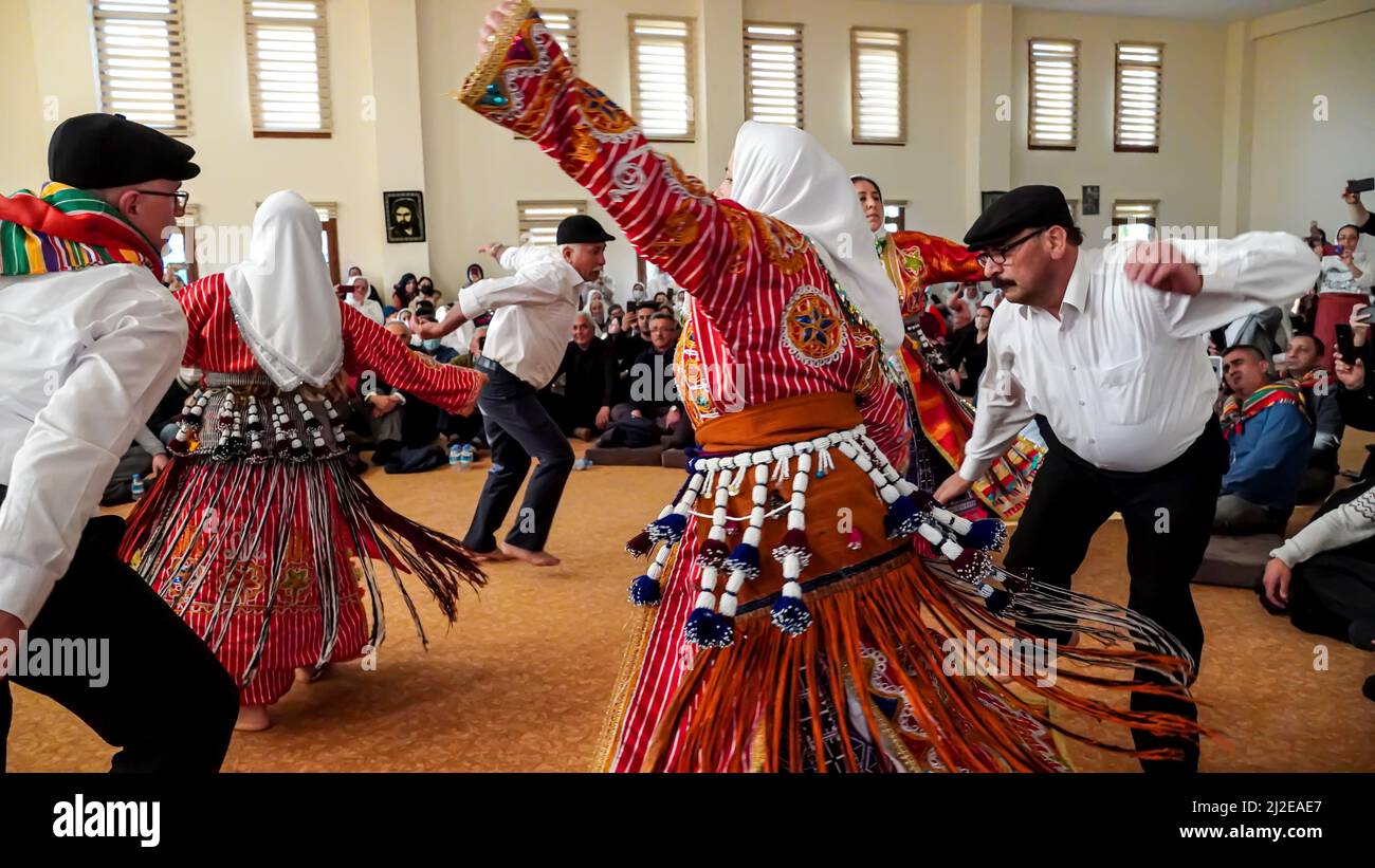 Anatolian Alevi Muslims have gathered in the Djemevi in Izmir, Turkey ...