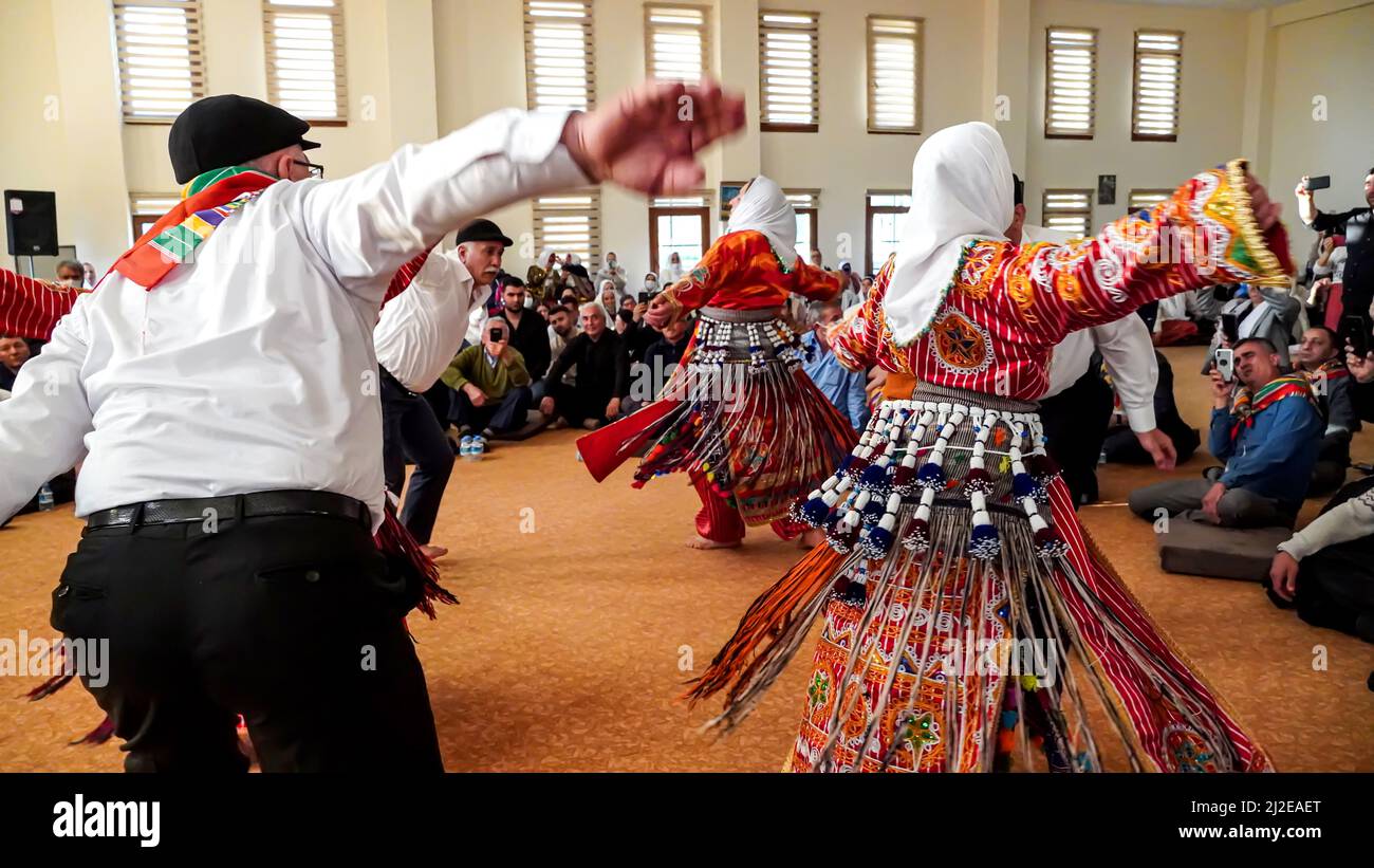 Anatolian Alevi Muslims have gathered in the Djemevi in Izmir, Turkey ...
