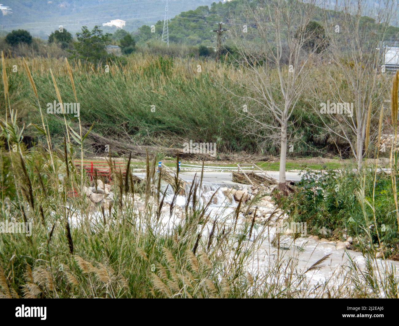 Spring landscape view of the Algar river, Altea on the Costa Dorada, in ...
