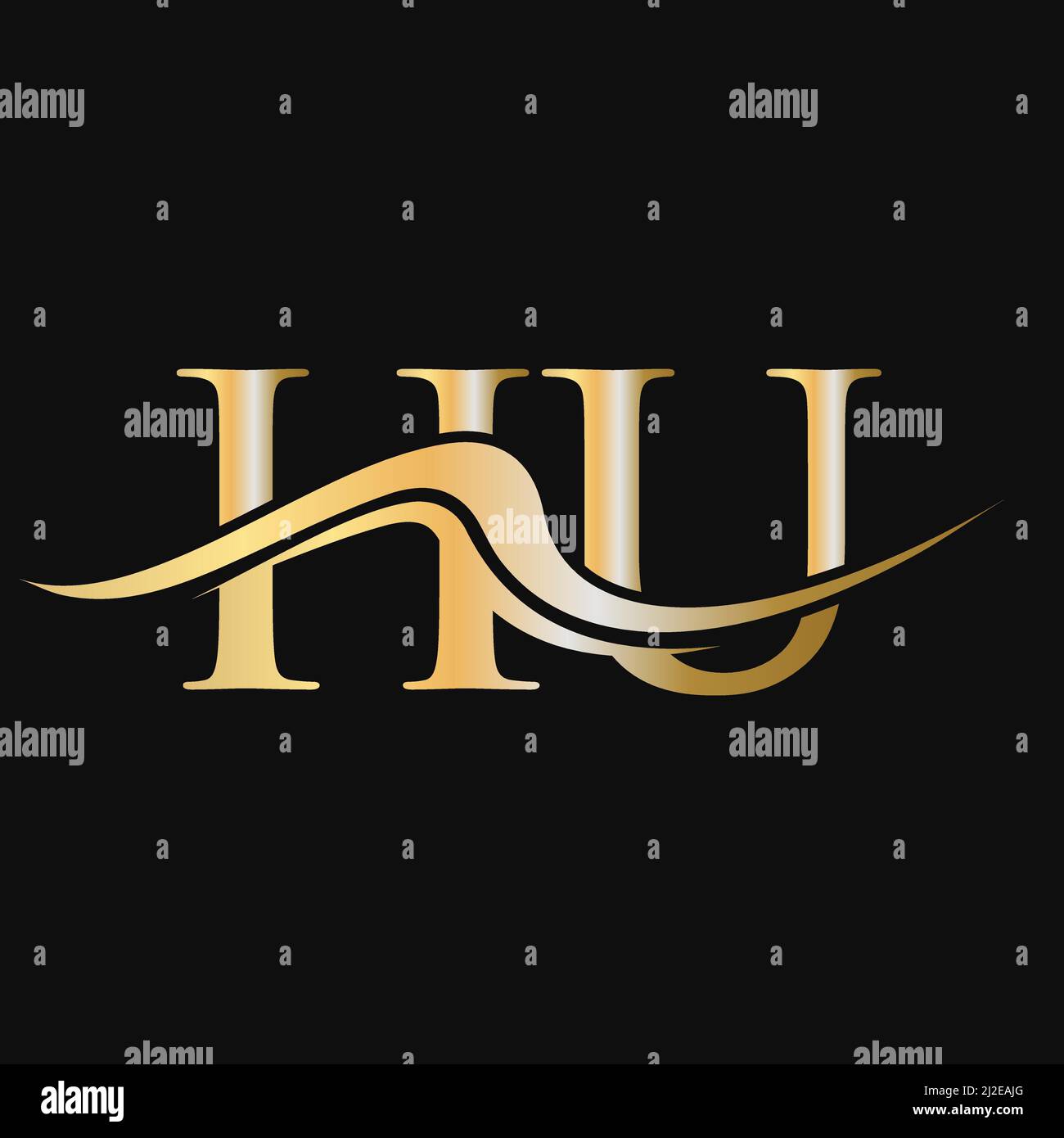 Letter HU Logo Design. Initial HU Logotype Template. HU Monogram ...