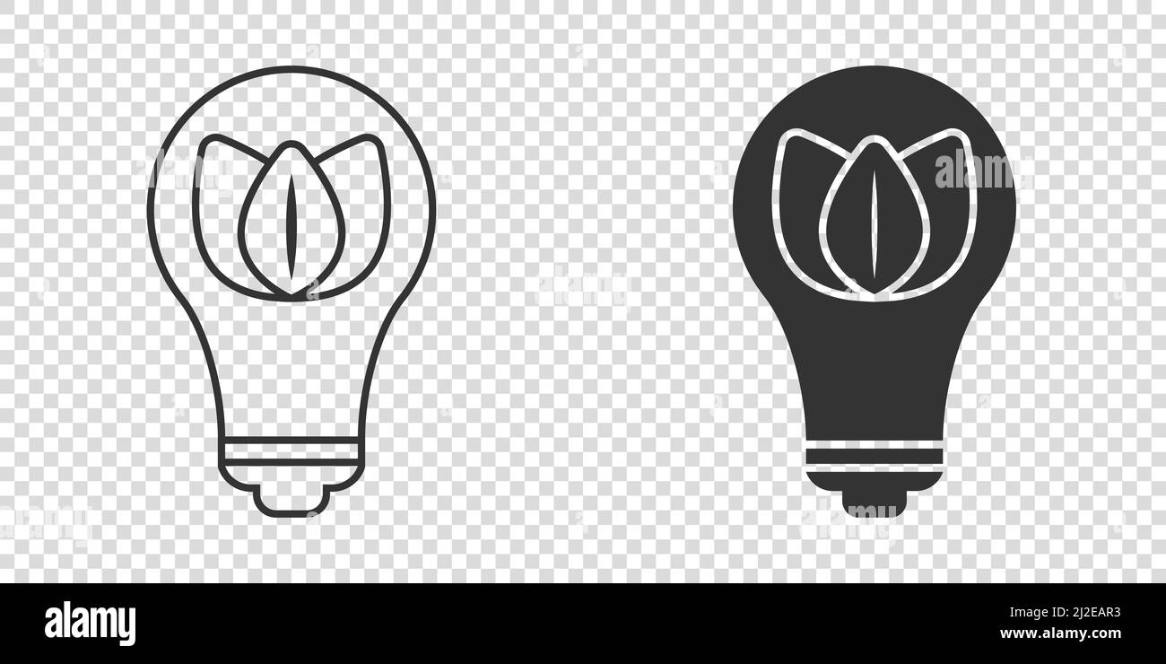 Light bulb icon in flat style. Lightbulb vector illustration on white isolated background ...