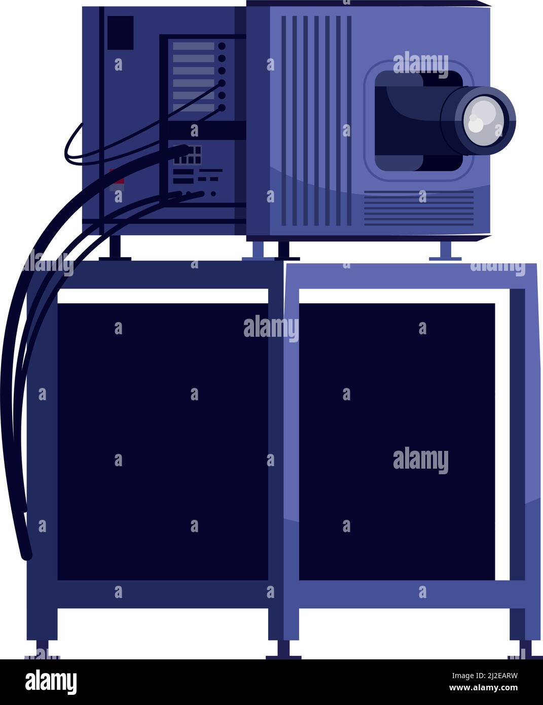 Projector for open air cinema semi flat color vector object Stock ...