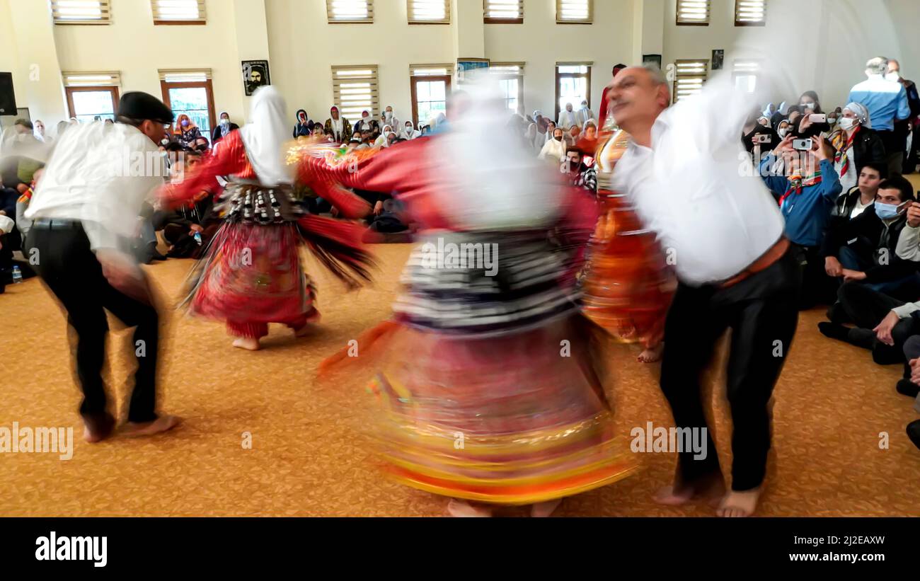 Anatolian Alevi Muslims have gathered in the Djemevi in Izmir, Turkey ...