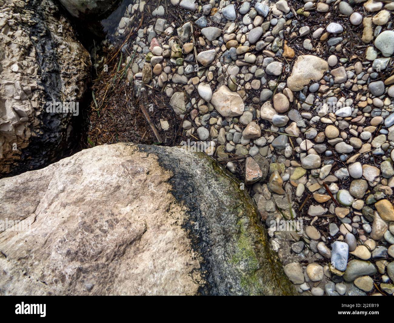 Random patterns in nature, small beach pebbles on the Costa Blanca ...