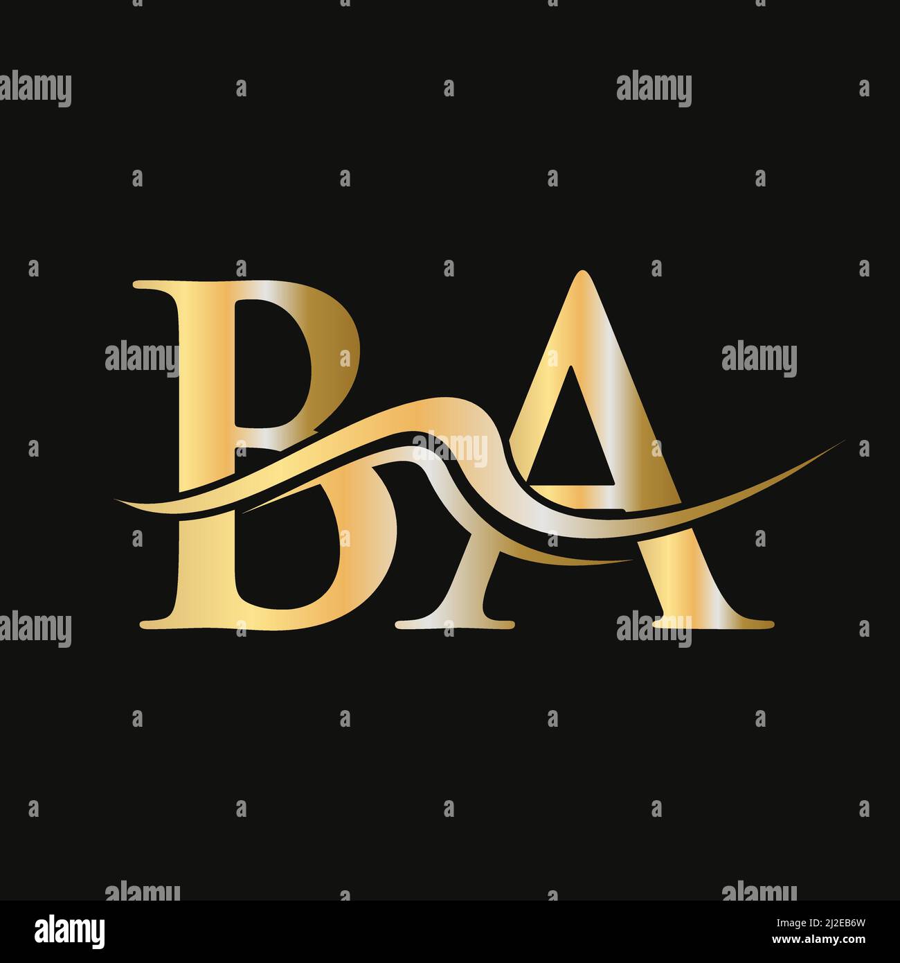 Letter BA Logo Design. Initial BA Logotype Template. BA Monogram ...