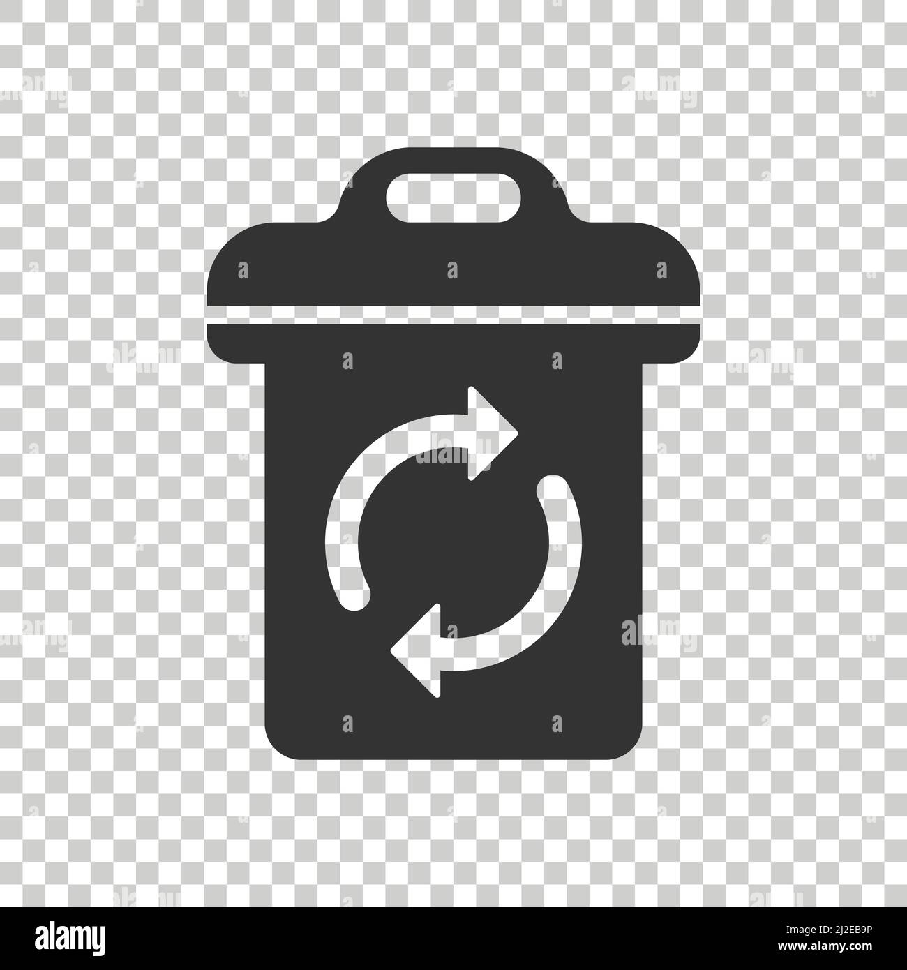 Garbage bin icon in flat style. Recycle vector illustration on white ...