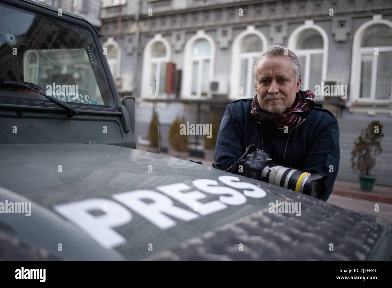 Swiss photographer Guillaume Briquet who was shot by a Russian Commando ...