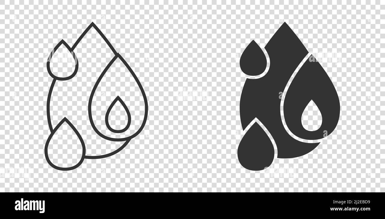 Water drop icon in flat style. Blob vector illustration on white ...