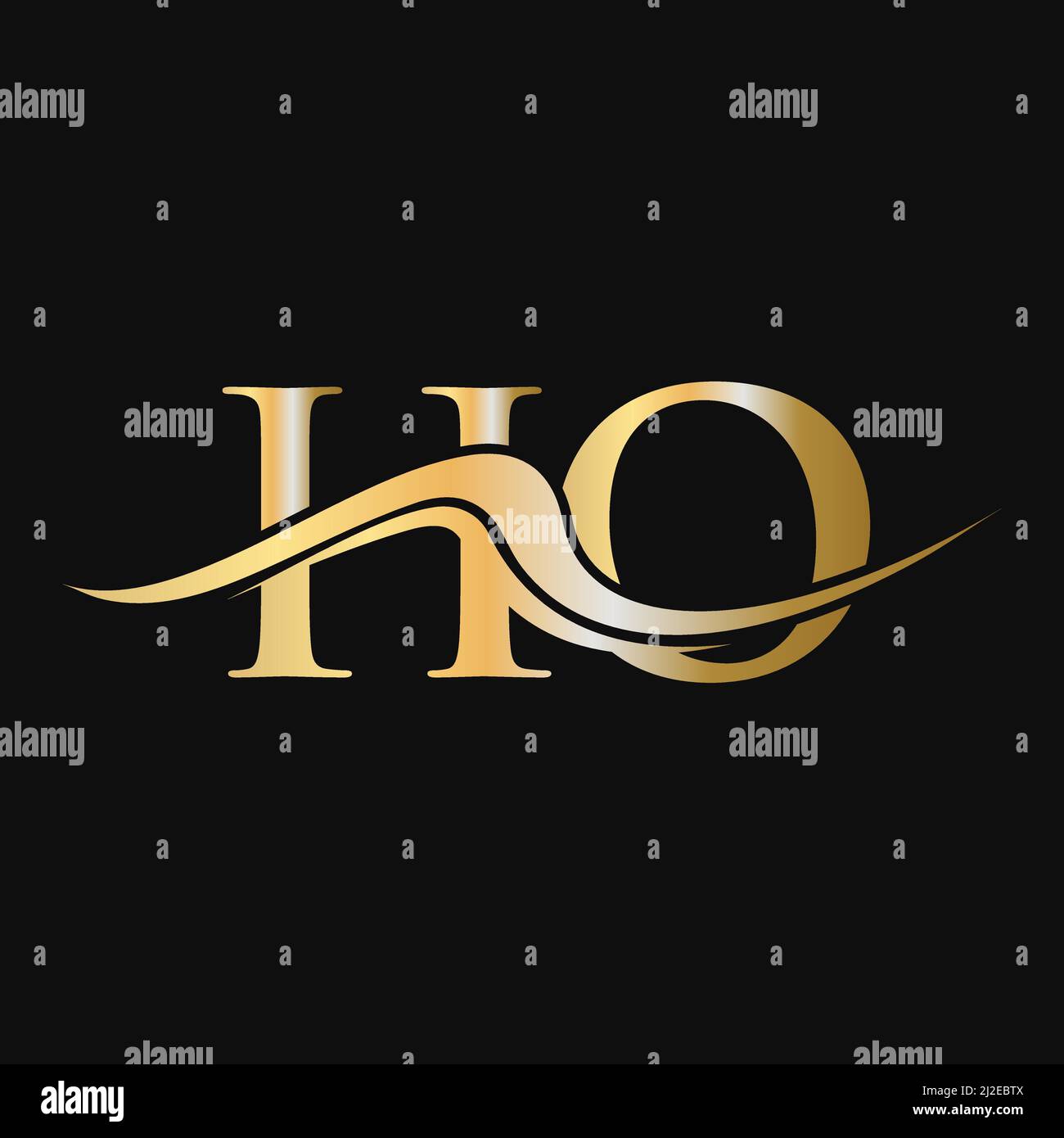 Letter HO Logo Design. Initial HO Logotype Template For Business And ...
