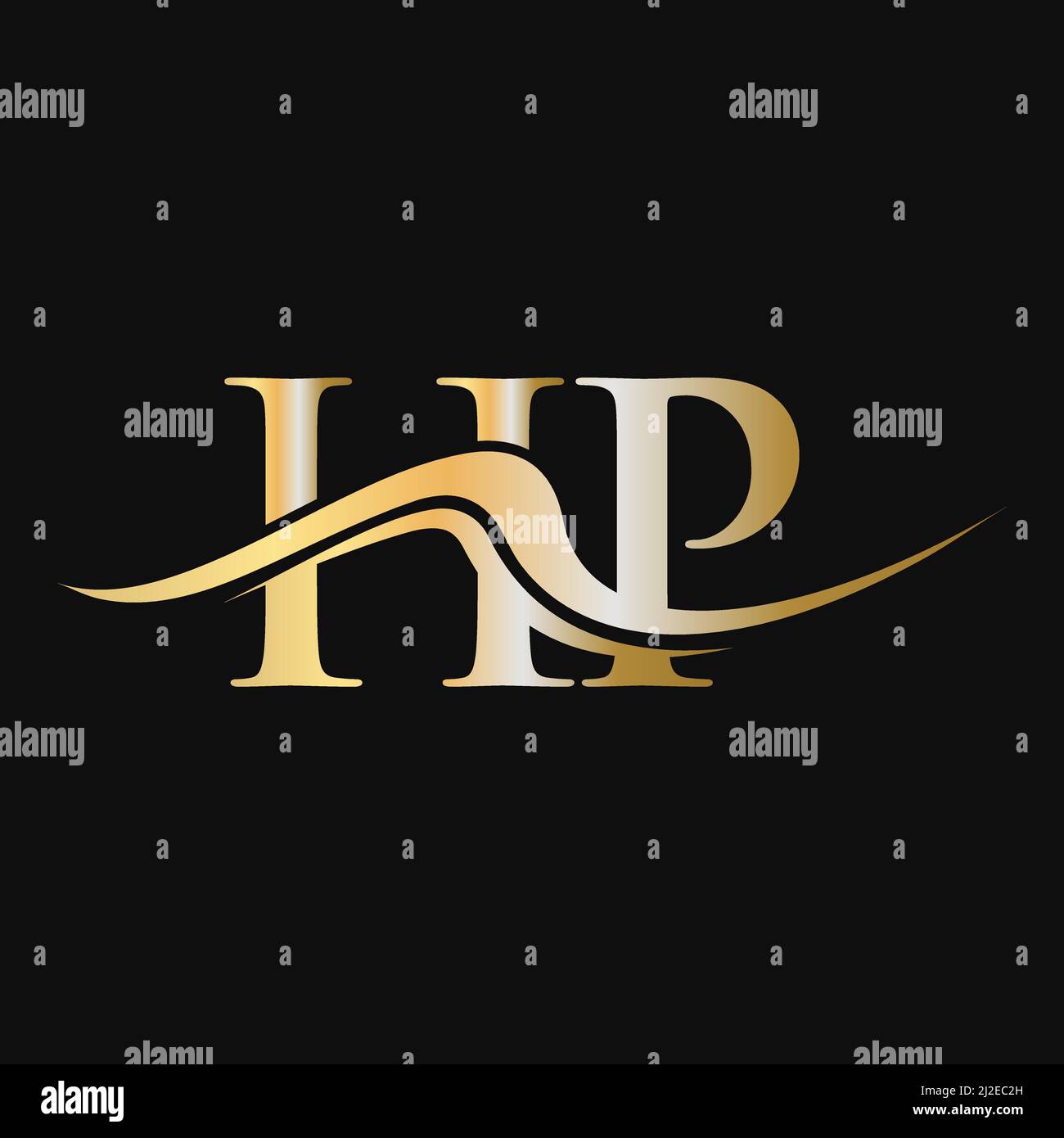 Letter H P Logo Design. Initial HP Logotype Template For Business And ...