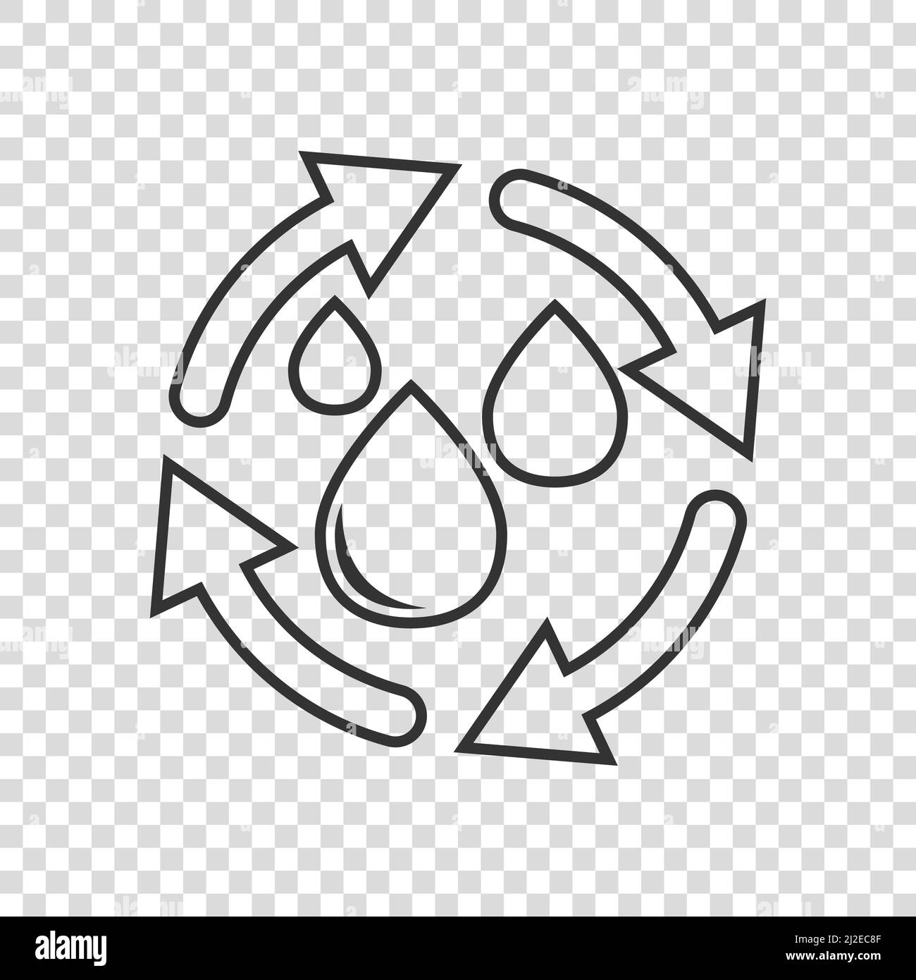 Water drop icon in flat style. Blob recycle vector illustration on ...