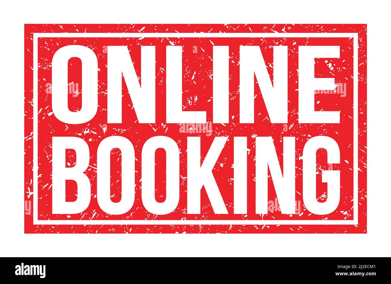 ONLINE BOOKING, words written on red rectangle stamp sign Stock Photo ...