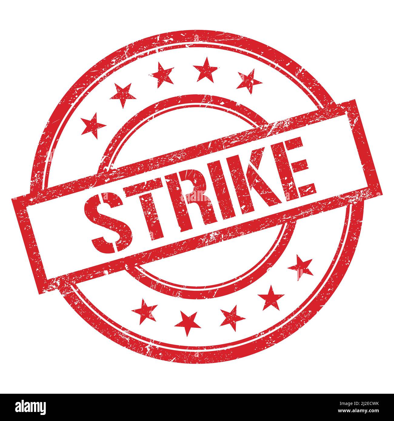 STRIKE text written on red round vintage rubber stamp Stock Photo - Alamy