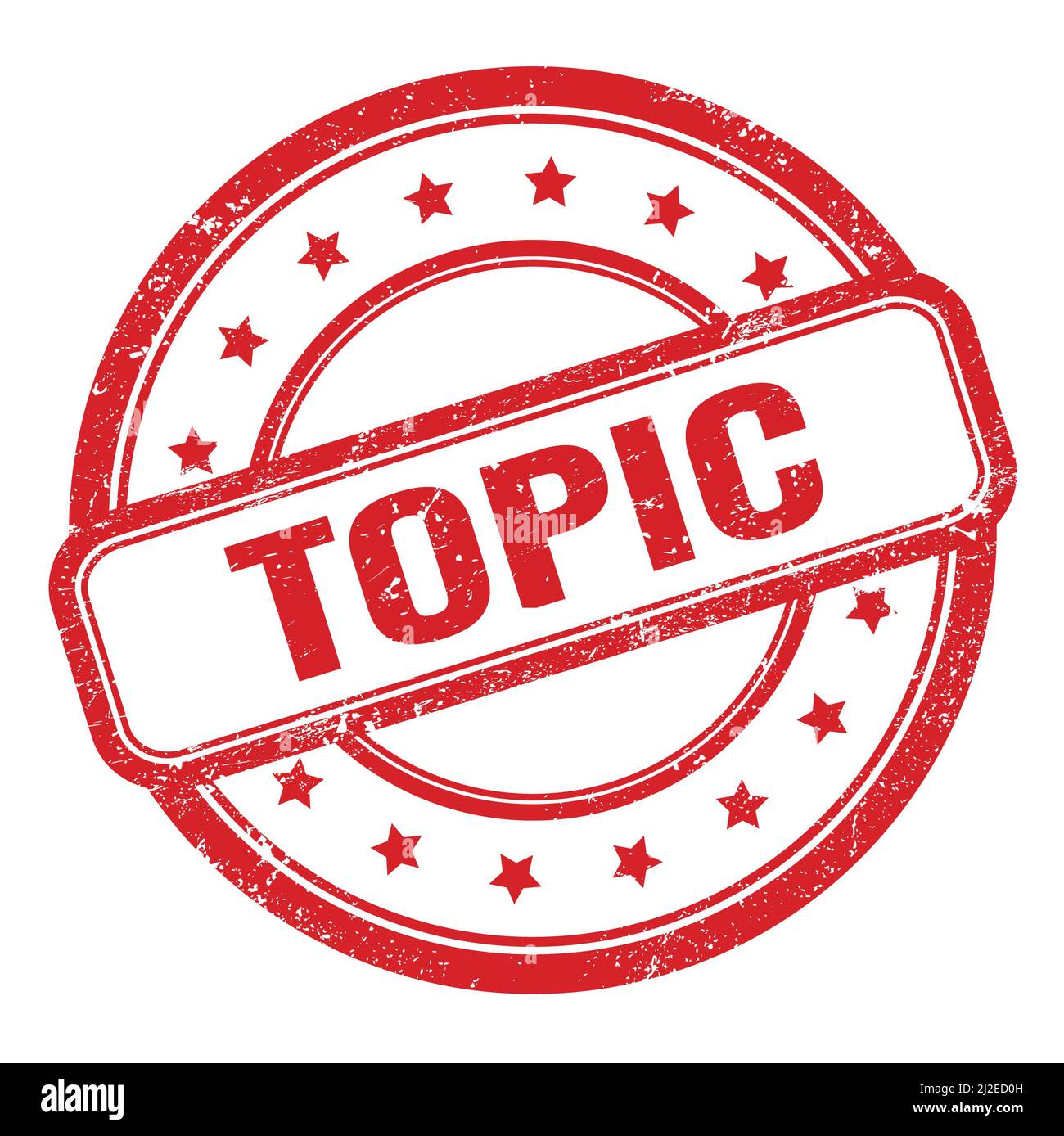 TOPIC text on red grungy vintage round rubber stamp Stock Photo - Alamy