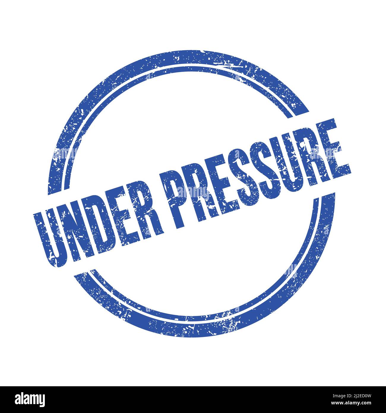 UNDER PRESSURE text written on blue grungy vintage round stamp Stock ...