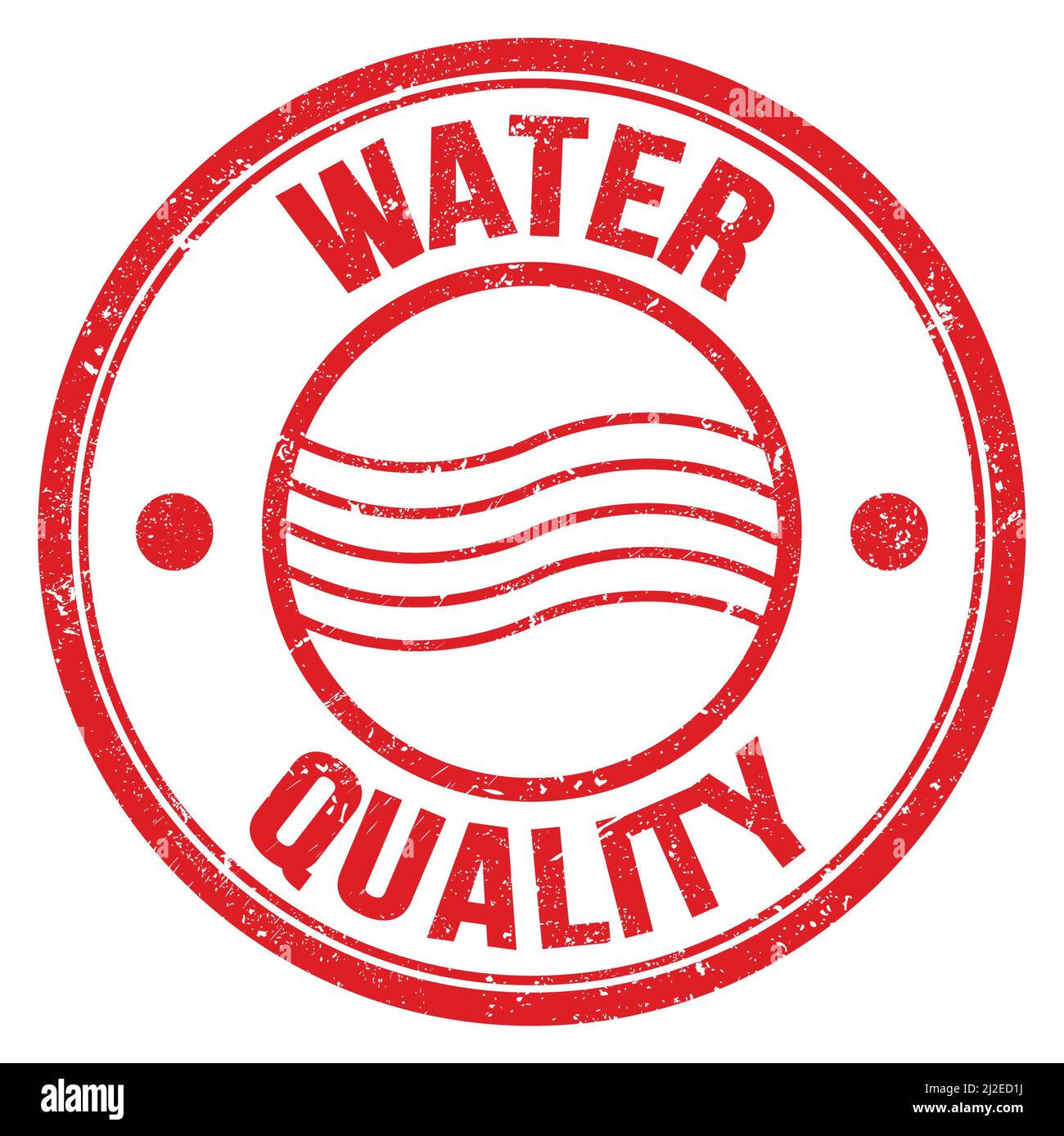WATER QUALITY text written on red round postal stamp sign Stock Photo ...